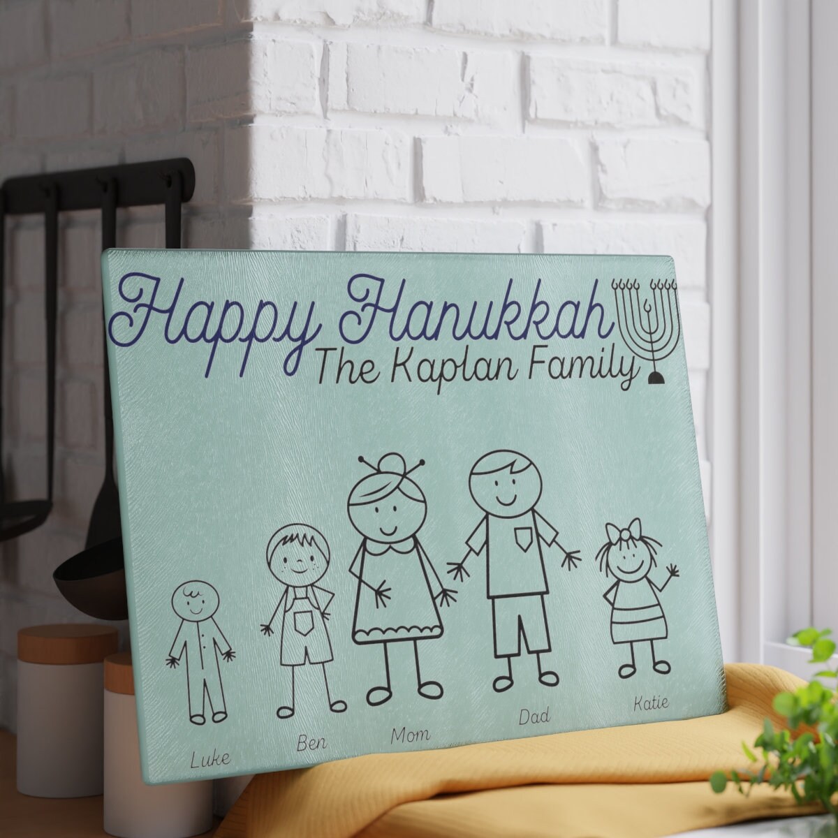 Custom Family Menorah Trays for Hanukkah Gift - Hanukkah Drip Trays ...