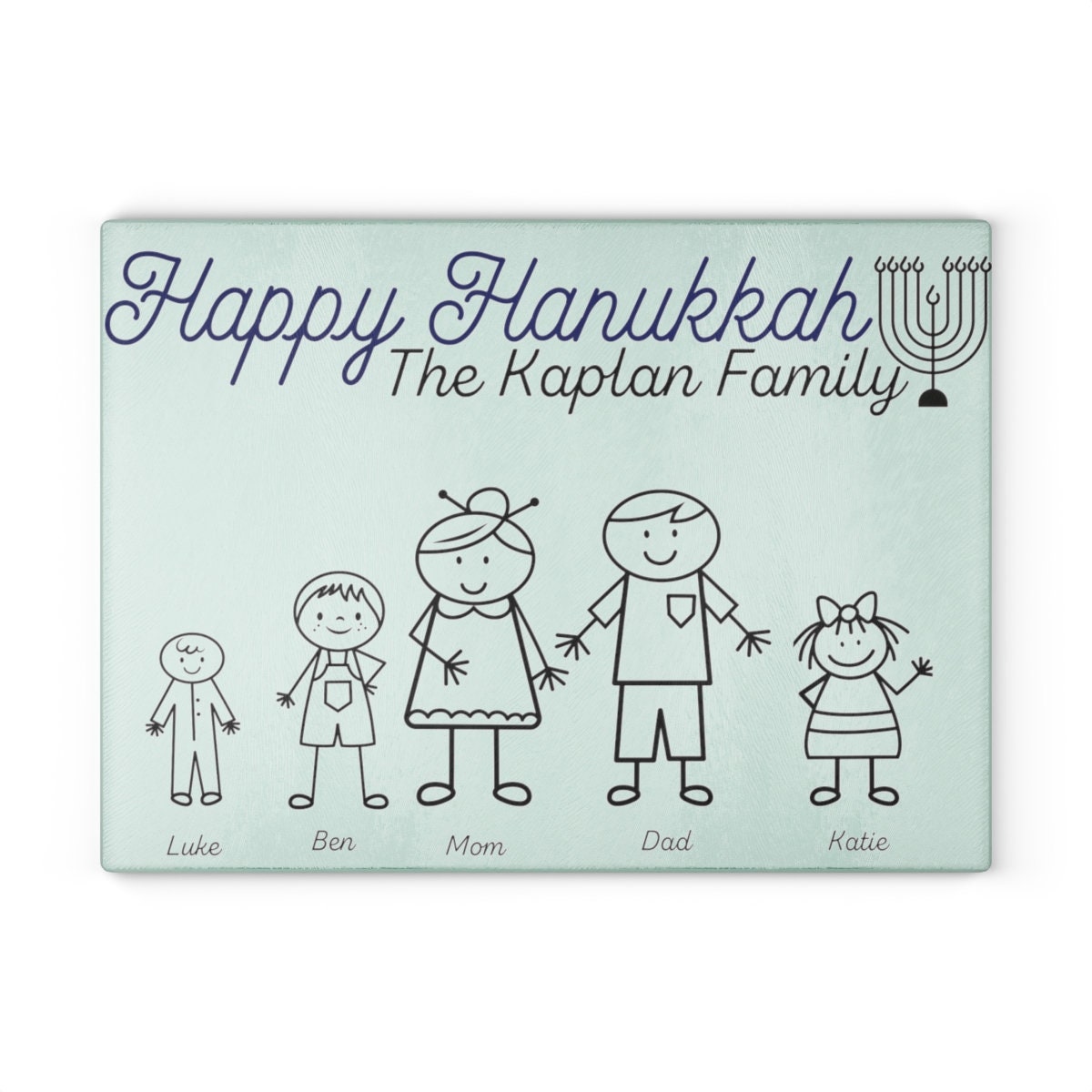 Custom Family Menorah Trays for Hanukkah Gift - Hanukkah Drip Trays ...