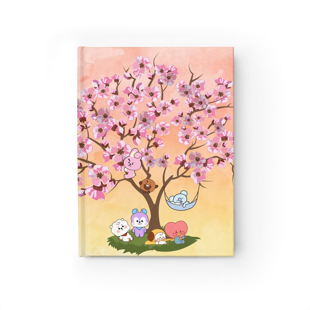 BT21 HARDCOVER Notebook - Ruled Line | BT21 Friends W/ Cherry Blossom ...