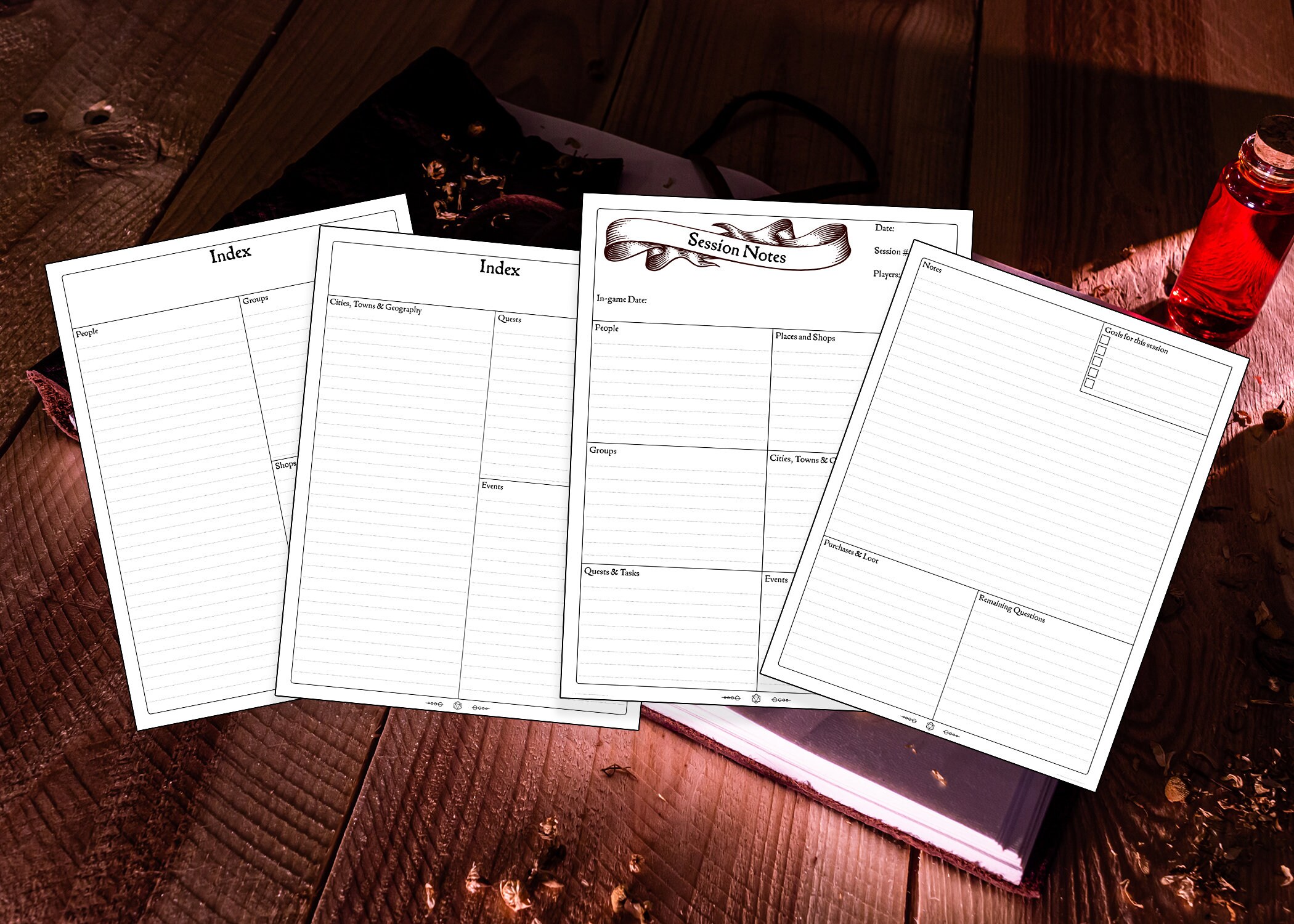 Session Notes Template (for Players) - Compatible With D&D and Other ...