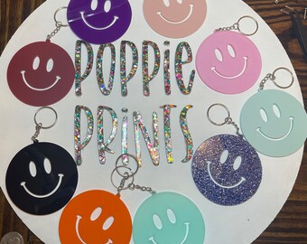 Happy Face Bag Tag Happy Face Backpack Tag Heart Eyes Happy - Etsy