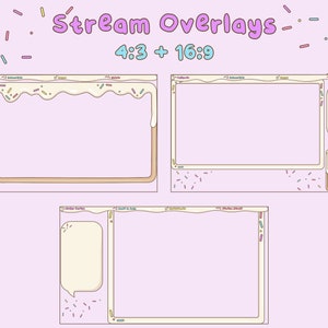ANIMATED Cute Kawaii Pink Twitch Overlay Package | Frosting Cupcake ...