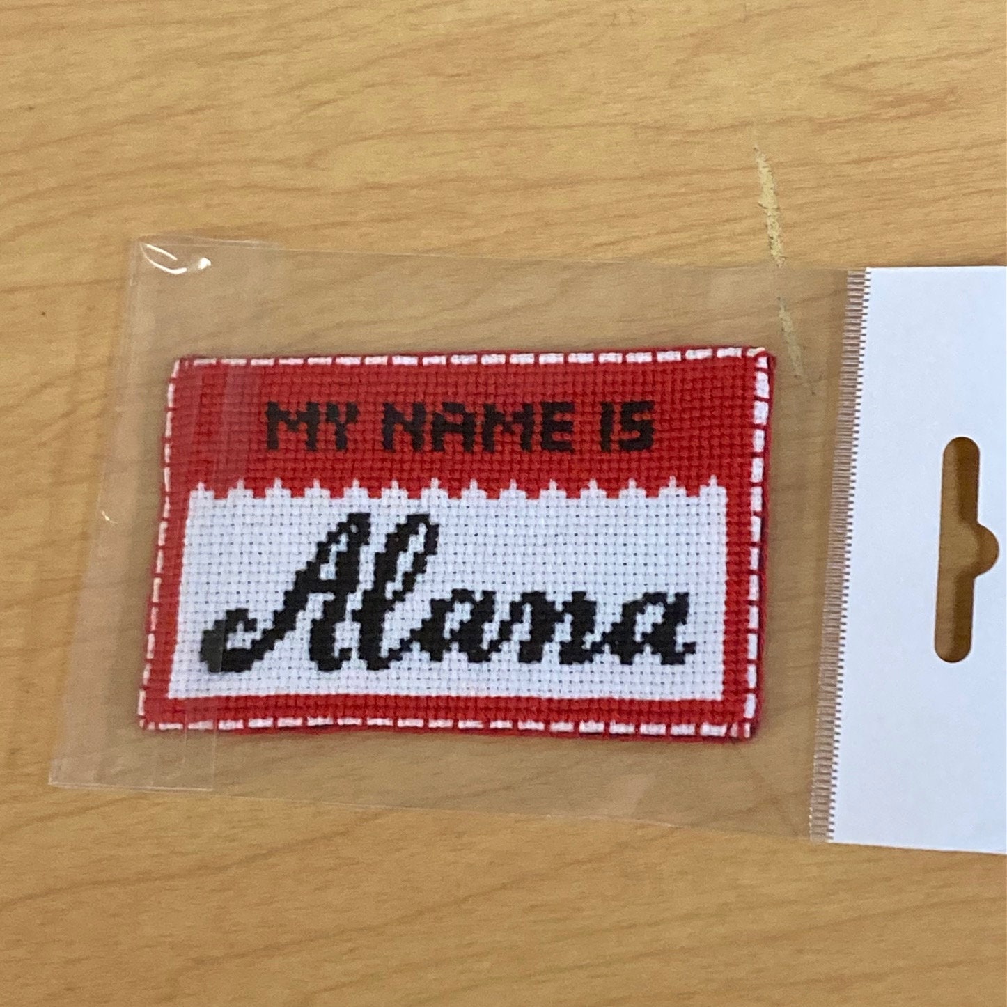 Custom Cross-stitched Nametag - Etsy