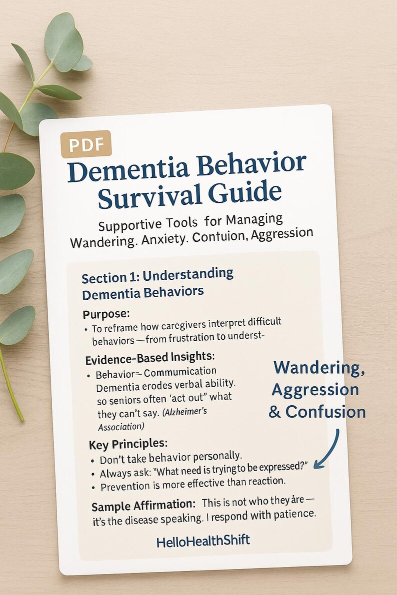 Dementia Behavior Survival Guide PDF | Rn-approved Tools for Wandering ...