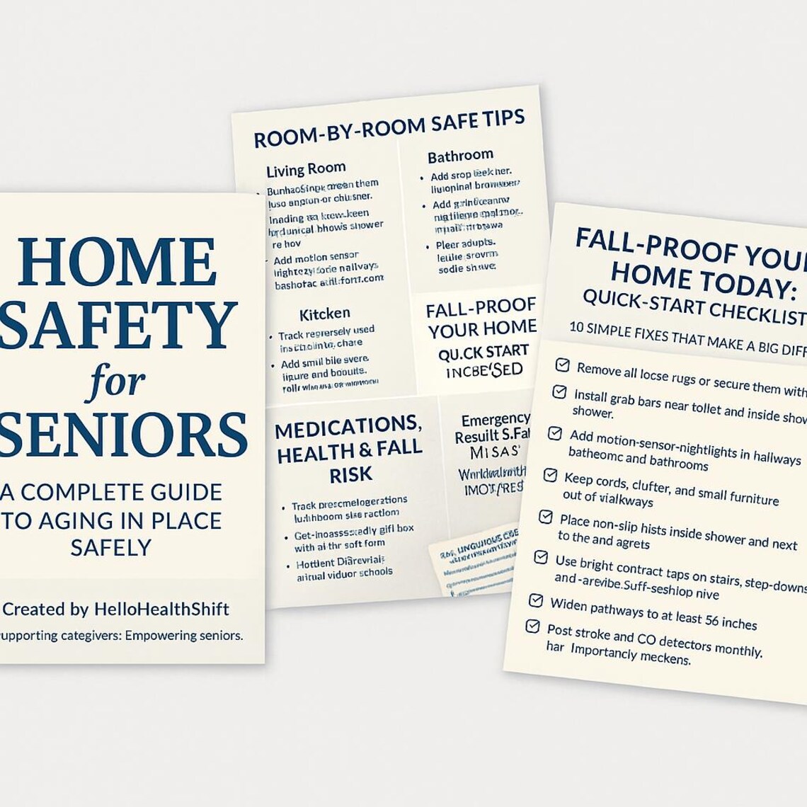 Home Safety Guide for Seniors: Fall Prevention Checklist (rn-created ...