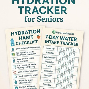 Senior Hydration Tracker Printable: Daily Wellness Checklist (PDF ...