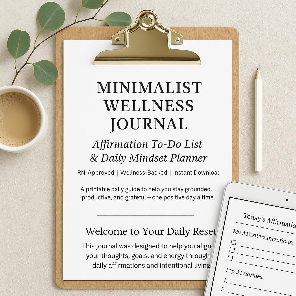 Affirmation To-do List | Minimalist Wellness Journal | Printable ...