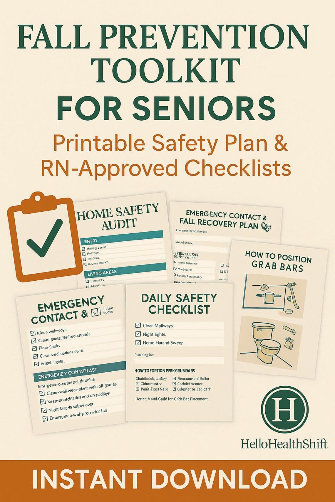 Fall Prevention Toolkit for Seniors | Rn-approved Home Safety Bundle ...