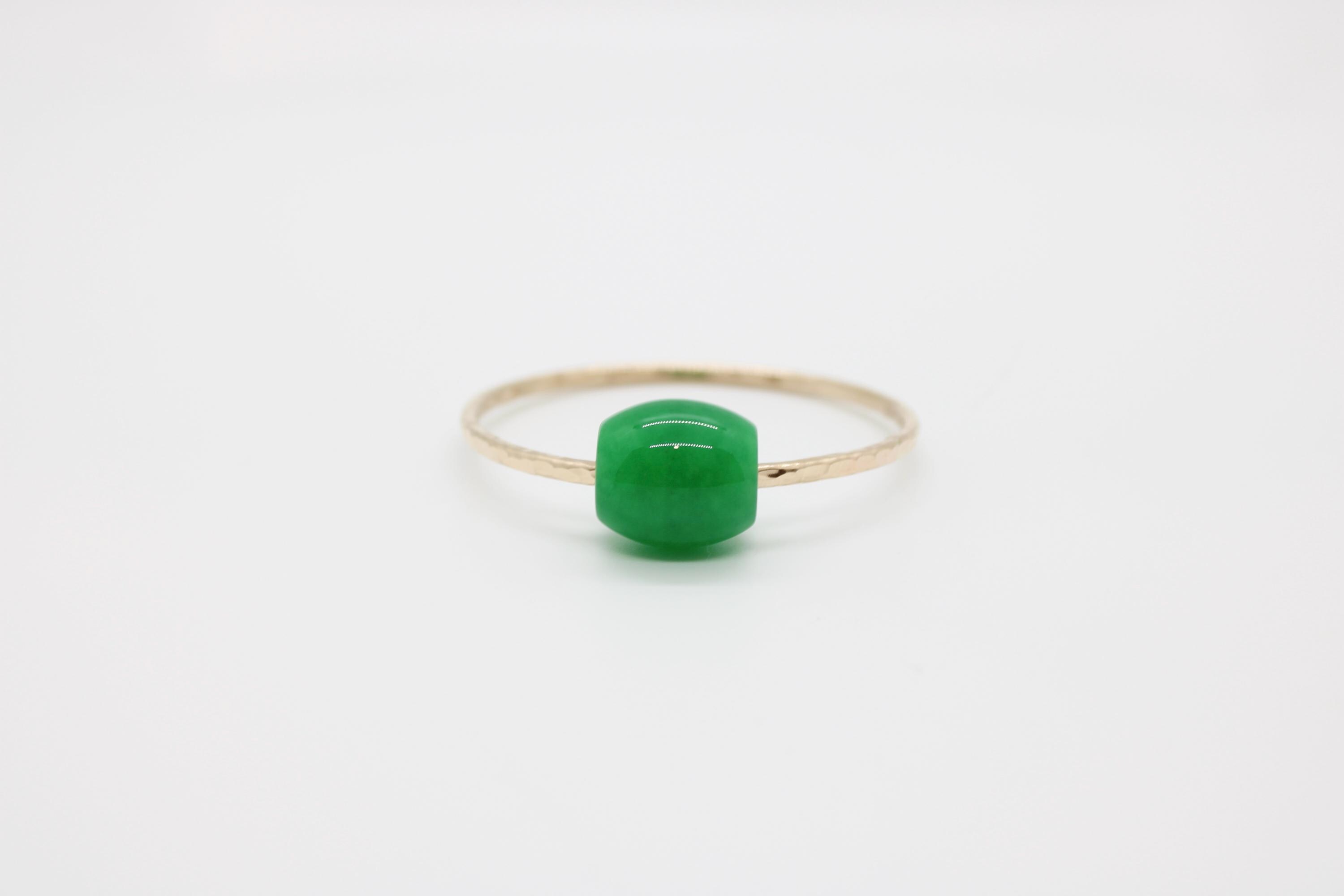 14K Gold Filled Green Jade Barrel Bangle - Etsy
