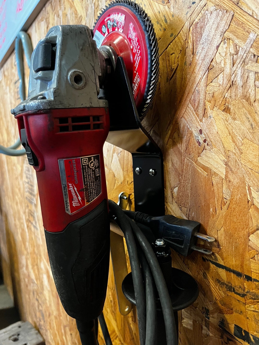 4.5" Angle Grinder Mounting Bracket, Tool Organizer, Heavy Duty, Garage ...