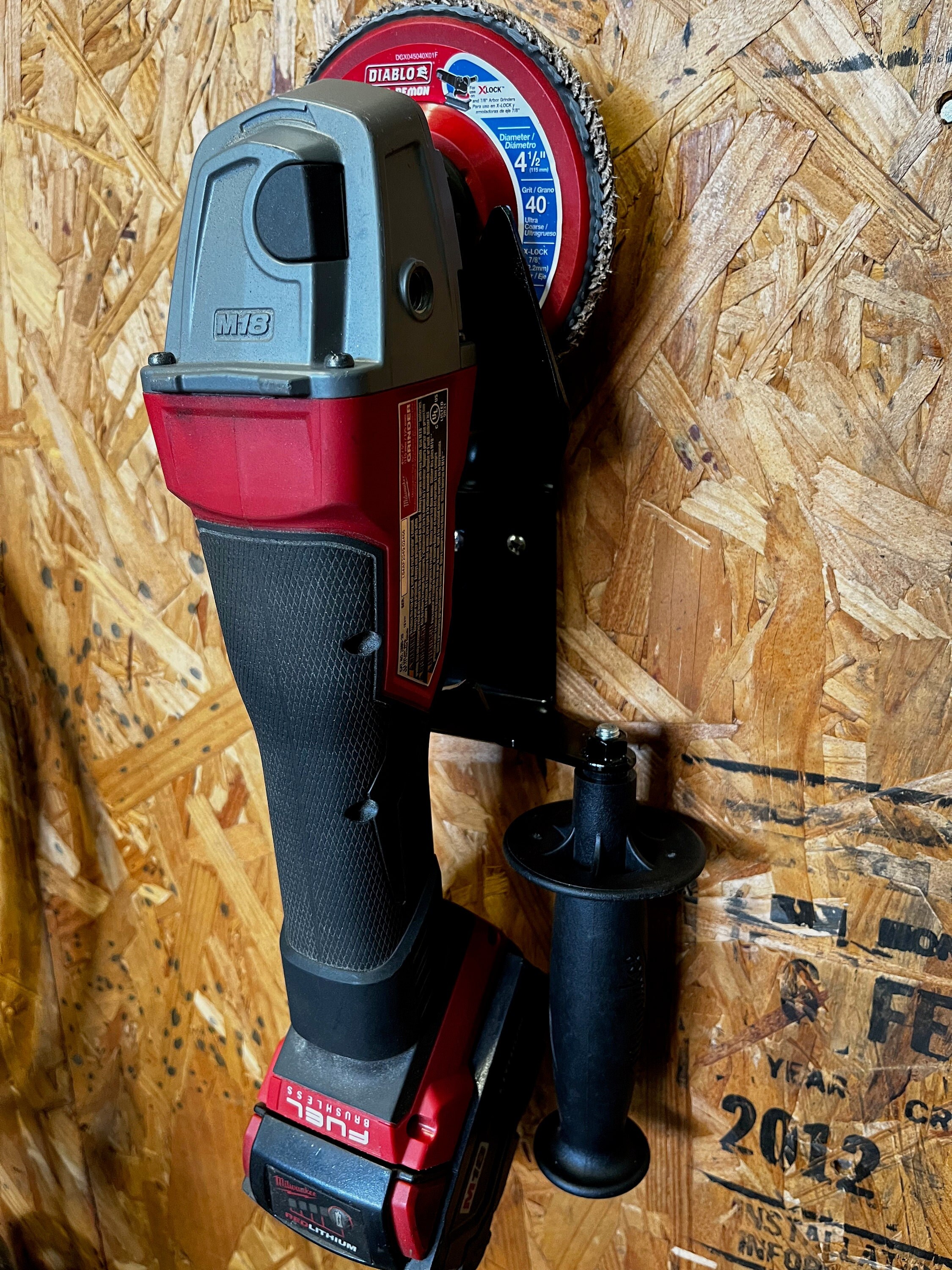 4.5" Angle Grinder Mounting Bracket, Tool Organizer, Heavy Duty, Garage ...