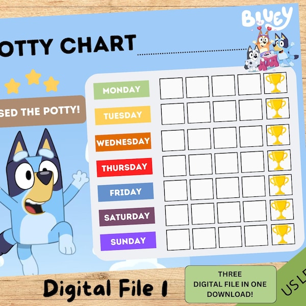 Bluey Potty Chart Bluey Reward Chart Toilet Training Potty Trainingkids ...