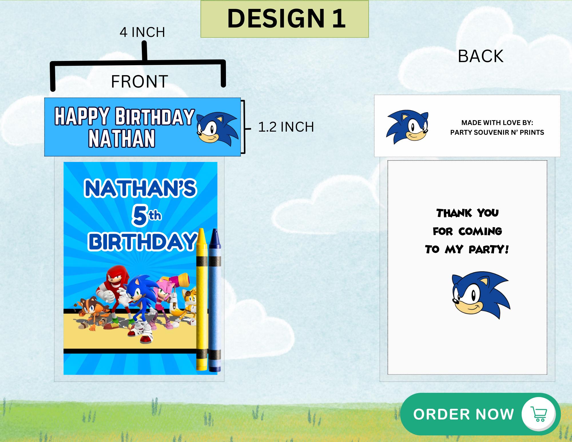 Sonic Hedgehog Coloring Packs Sonic Mini Coloring Birthday Party Favors ...