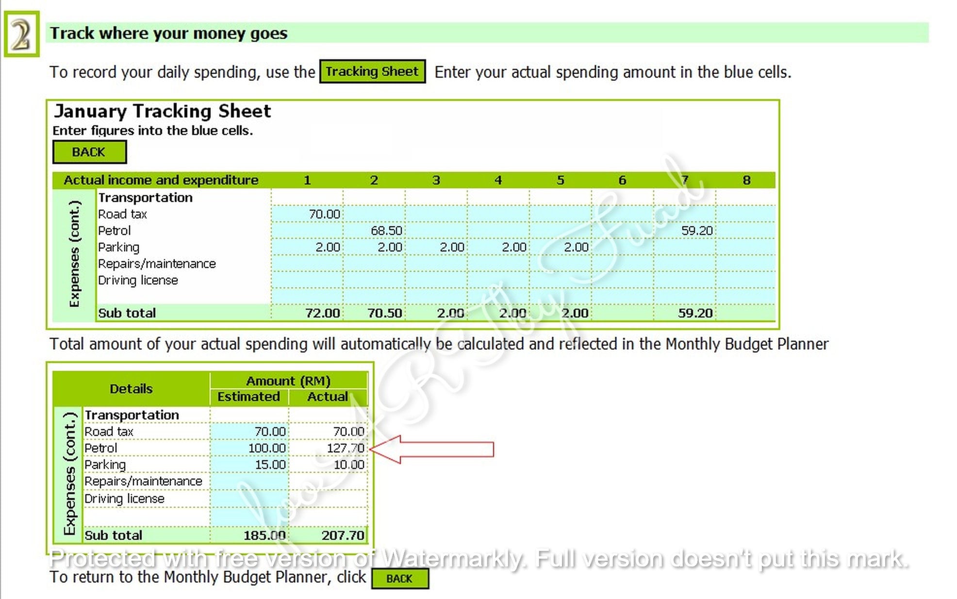 Simple Monthly Budget Spreadsheet Template for Excel Budget - Etsy
