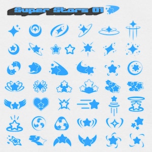 Super Stars Pack 01 Vector Icons (40+ Assets for Logos, Apparel ...