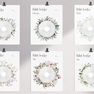 Botanical Habit Tracker: 12 Month Circle Planner (PDF Download) - Etsy