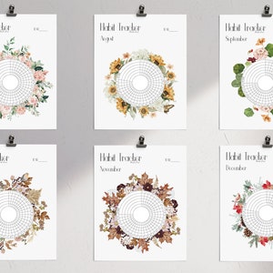 Botanical Habit Tracker: 12 Month Circle Planner (PDF Download) - Etsy