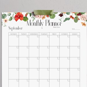 Monthly Planner Printable PDF - Undated 12 Months Monthly Planner ...