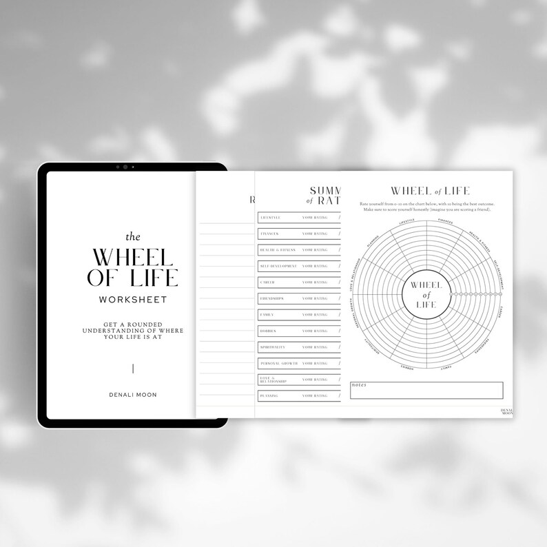 Wheel of Life Printable Worksheet, Pdf, Us Letter, A5, A4 - Etsy