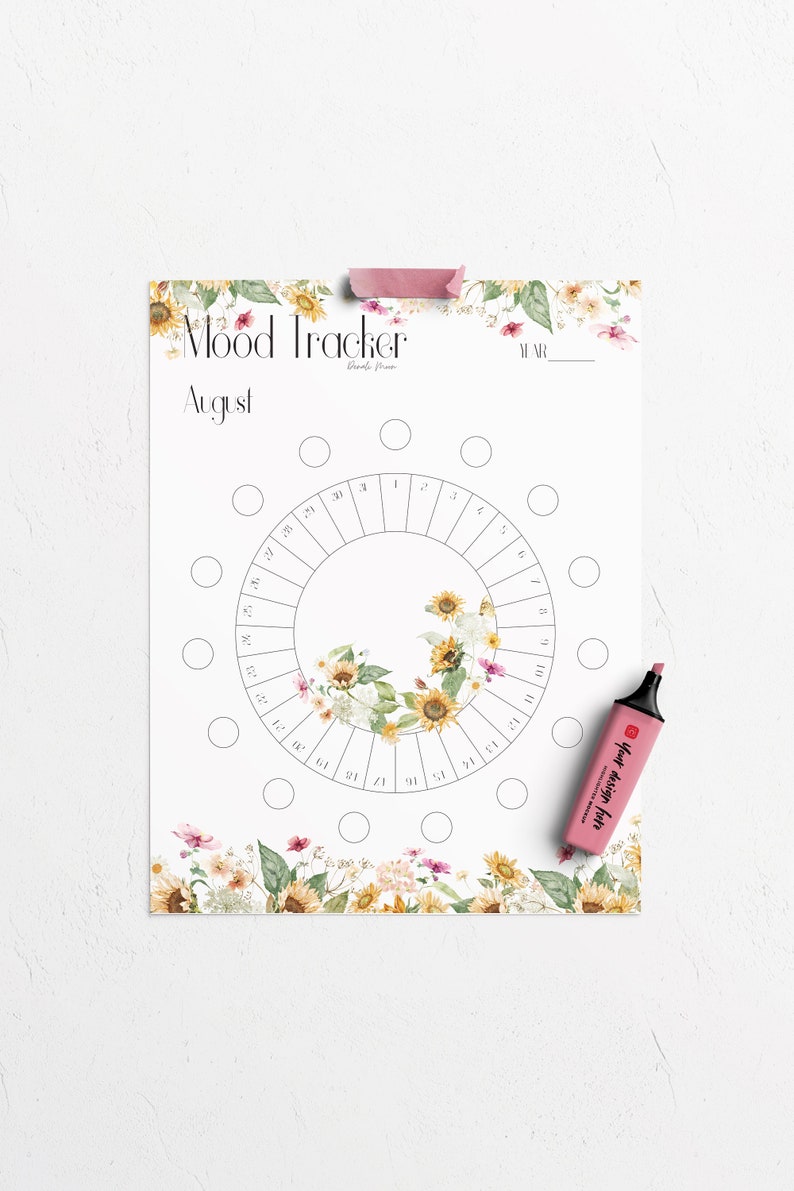 Monthly Mood Tracker Printable for Bullet Journal or Planner - Etsy