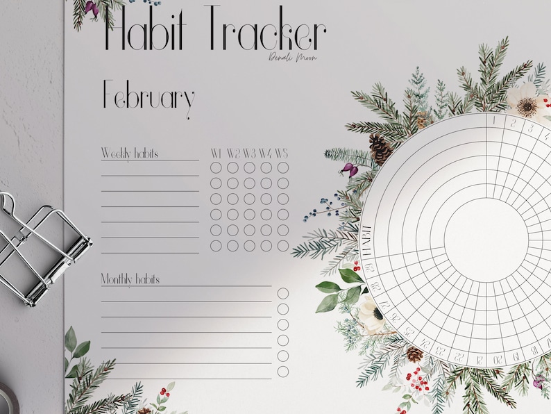 Habit Tracker Printable PDF - 12 Month Circle Habit Planner Bundle ...