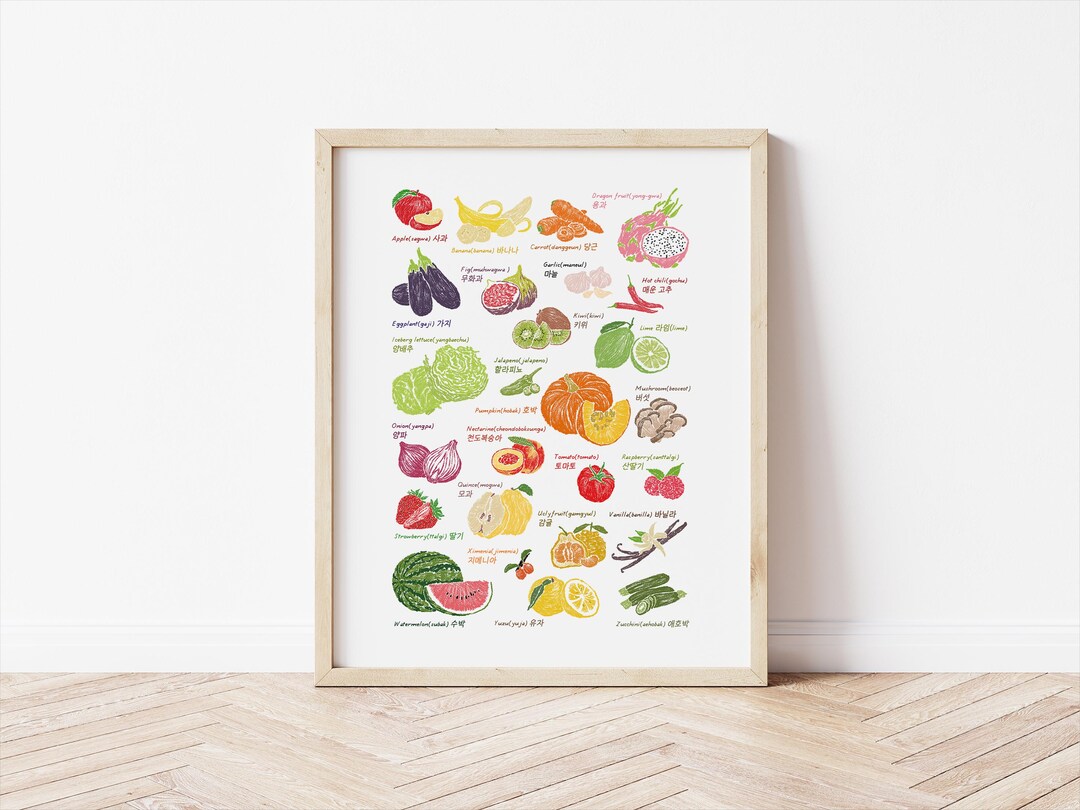 Fruit Poster, Vegetable Poster, Vegetables Poster, Korean Fruit Poster ...