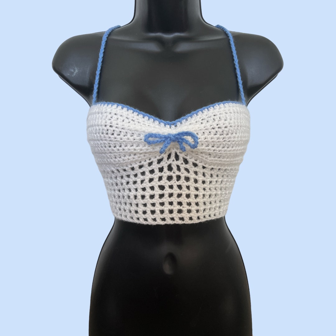 Mesh Scrunched Crochet Top// Handmade Crochet Top - Etsy