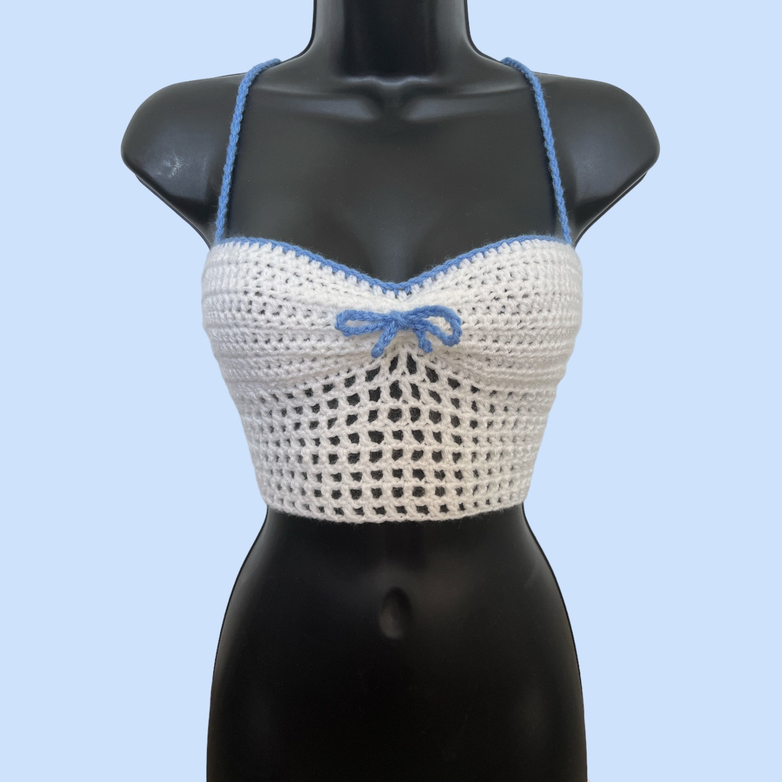 Mesh Scrunched Crochet Top// Handmade Crochet Top - Etsy