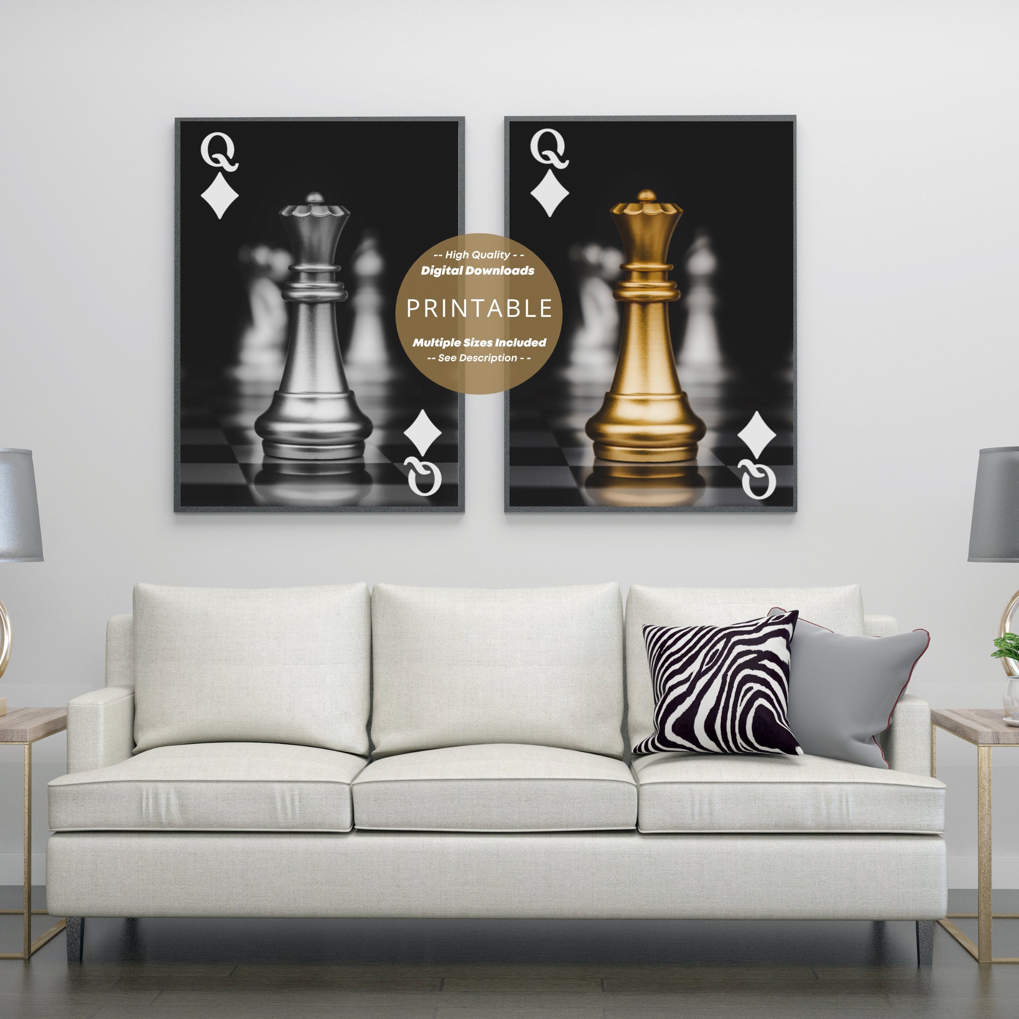 Game of Chess Queen Leadership Wall Art / Large Canvas Print Victory ...