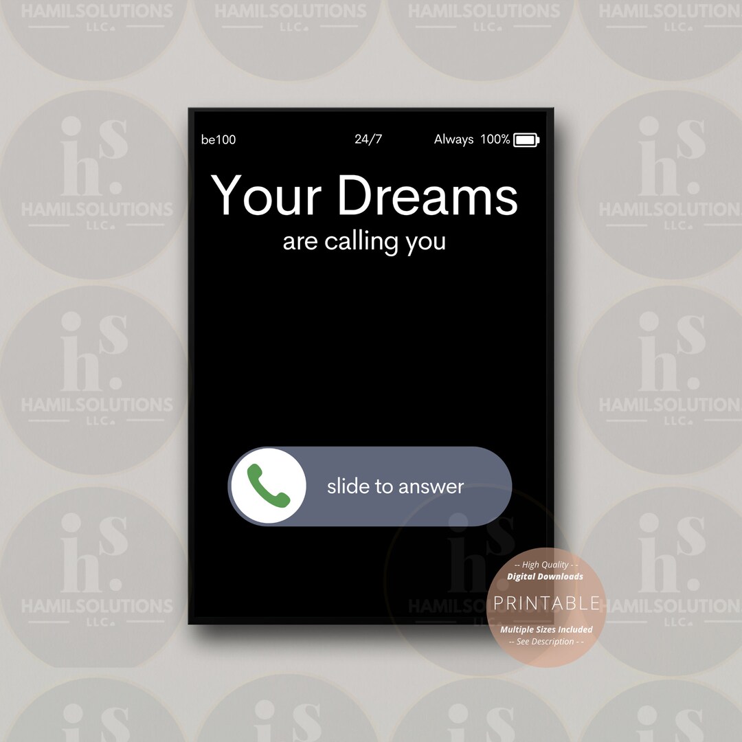 Your Dreams Are Calling You Quote Wall Art / Positive Wall Decor ...