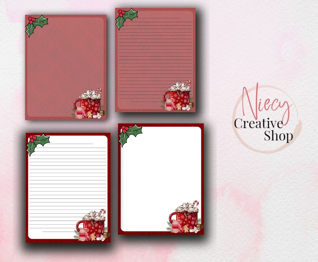 Printable Stationary Set US Letter Size PDF Digital Stationary Set ...