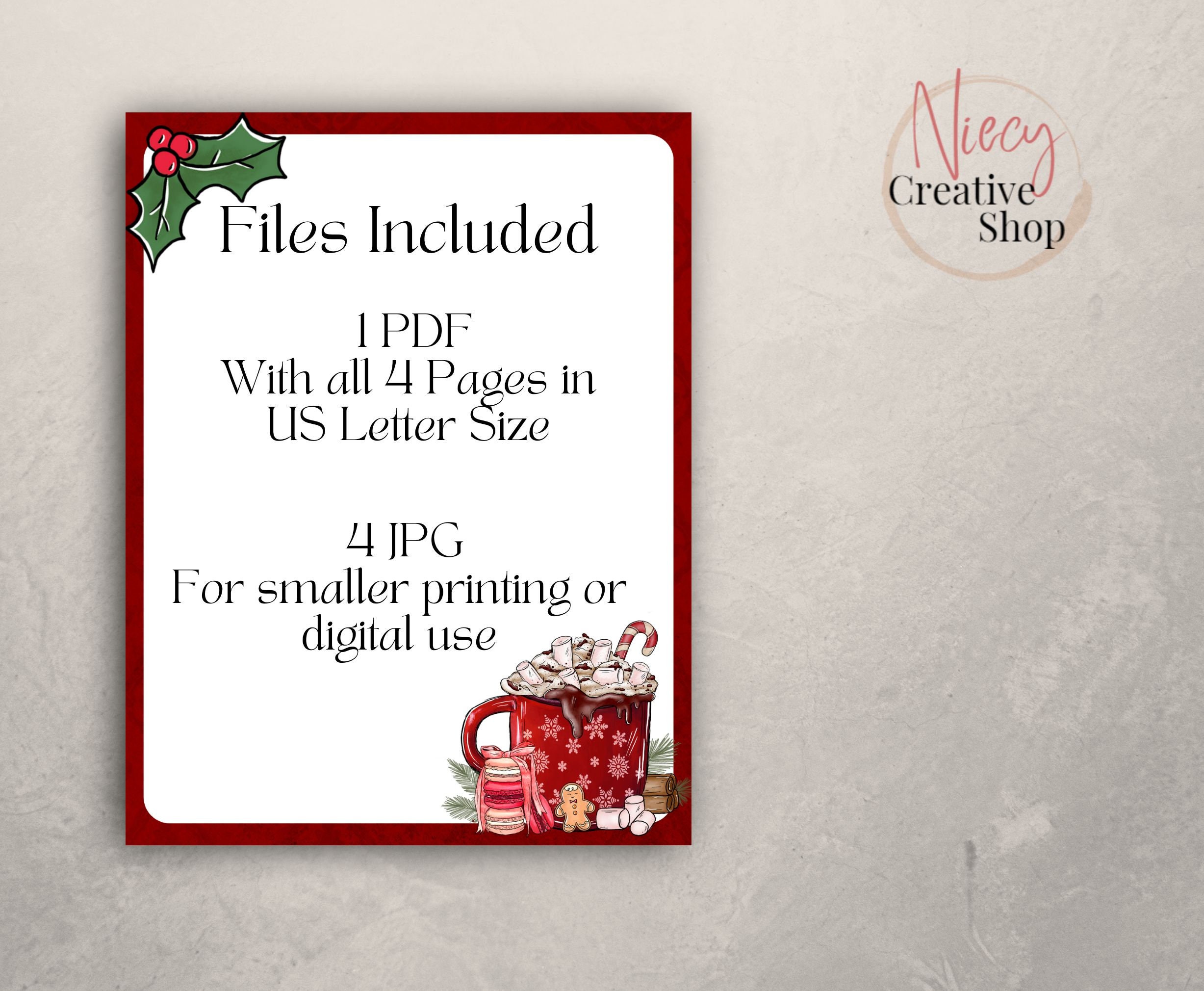 Printable Stationary Set US Letter Size PDF Digital Stationary Set ...