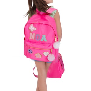 Personalized Nylon Backpack With Patches, Back to School School Bag ...
