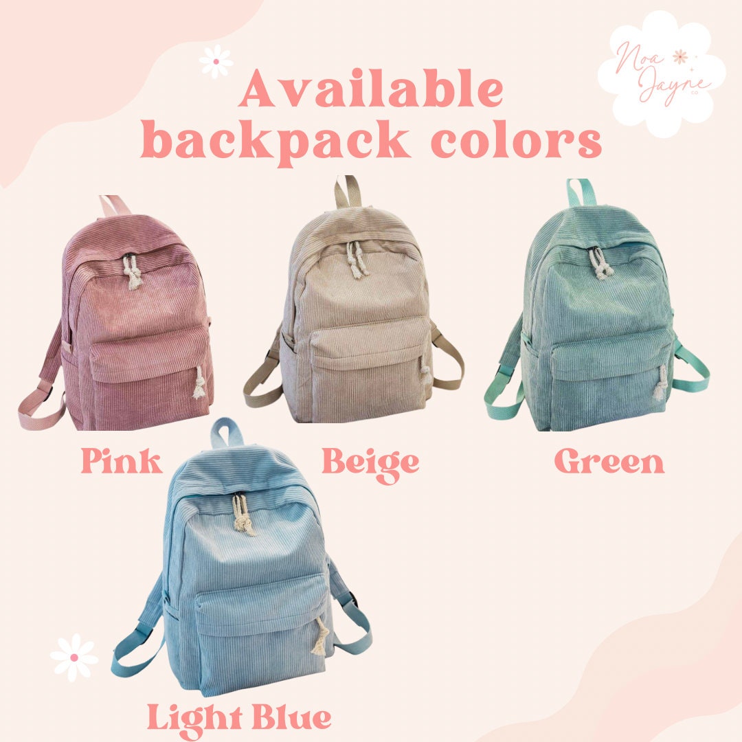Embroidered Corduroy Backpack for Kids - Personalize With a Floral Name ...
