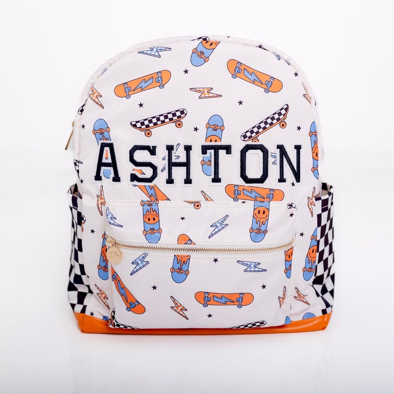 Personalized Skateboard Backpack for Boys Ages 5–8 | Custom Name School ...