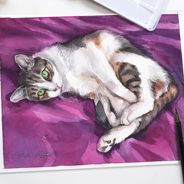 Hand Painted Cat - Etsy