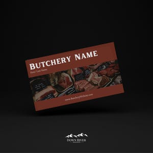 Butcher Shop Business Card Template: Editable Meat Shop Branding - Etsy