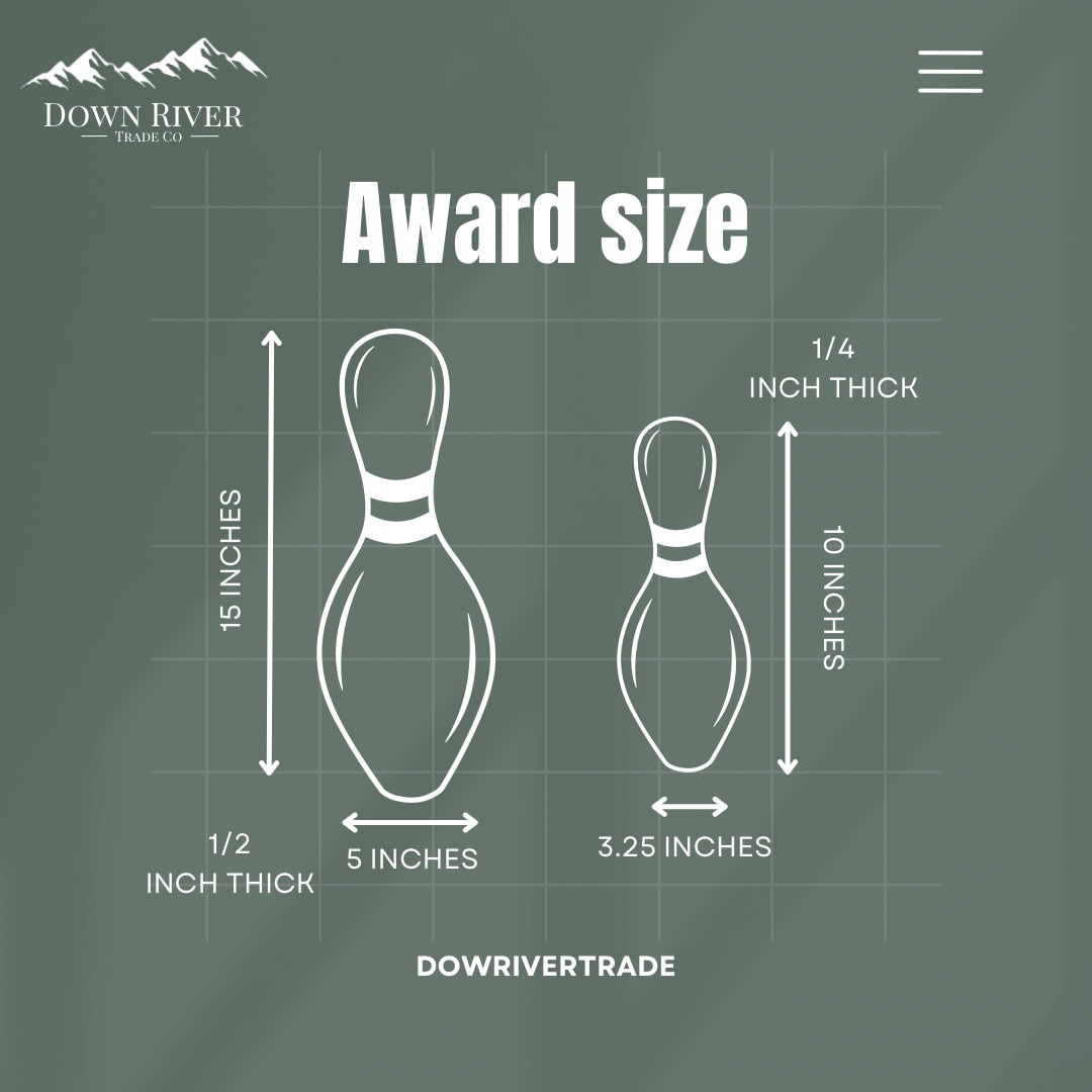 Wood Bowling Pin Awards Laser Cut Custom Gifts for Bowlers, Leagues, or ...