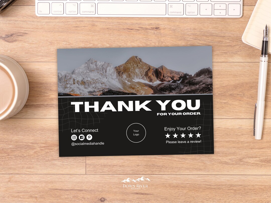 Editable Mountain Thank You Card Template Professional Design for ...