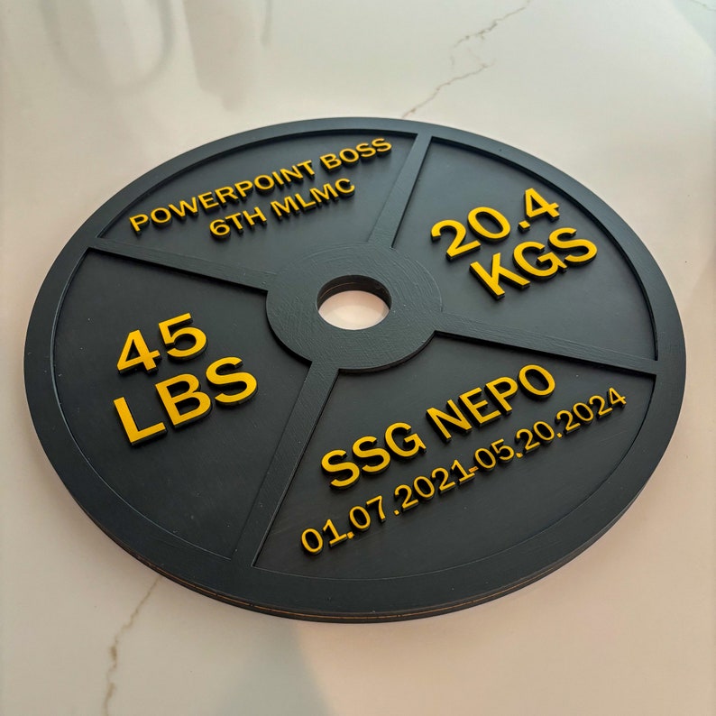 Wood Weight Plate Wall Art Awards Laser Cut Custom Gifts for Military ...