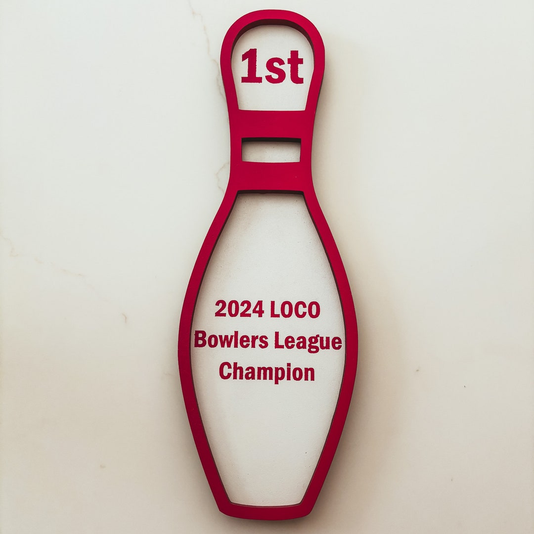 Wood Bowling Pin Awards Laser Cut Custom Gifts for Bowlers, Leagues, or ...