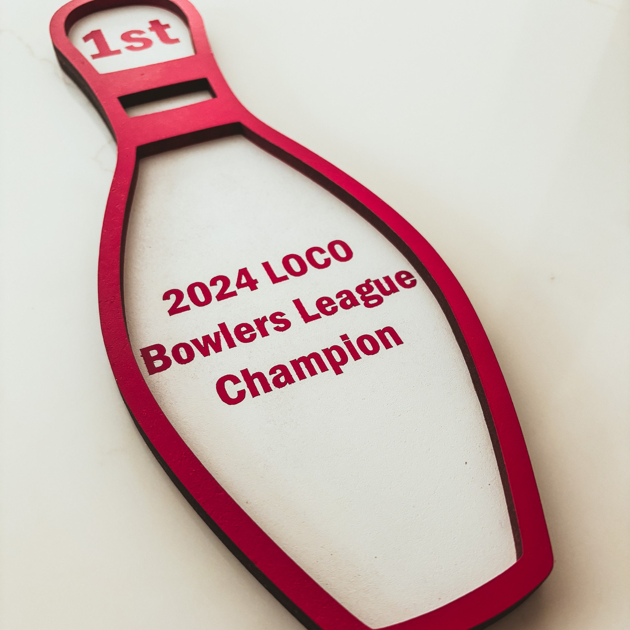 Wood Bowling Pin Awards Laser Cut Custom Gifts for Bowlers, Leagues, or ...