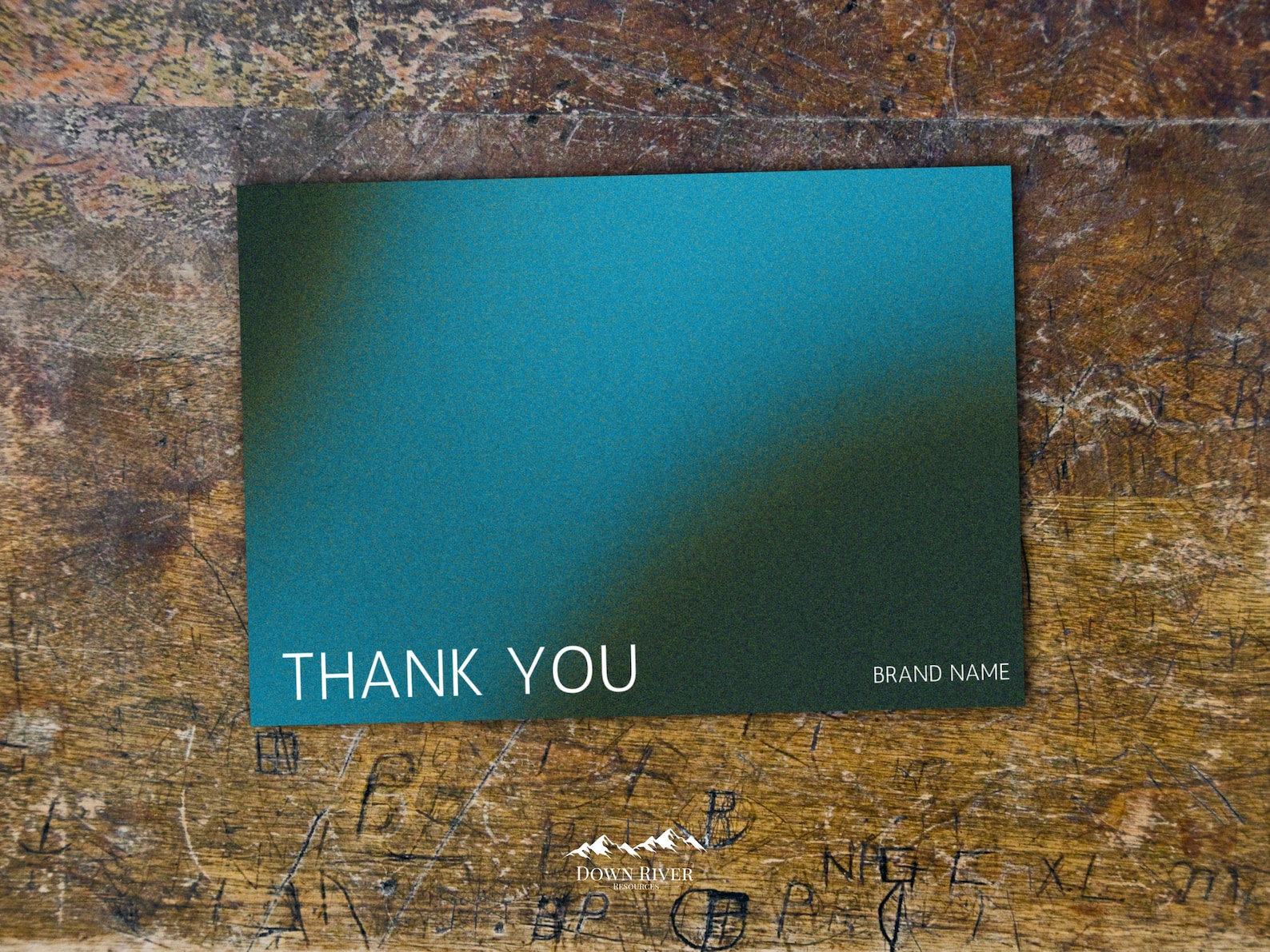 Editable Marine Gradient Thank You Card Template: Business Branding ...