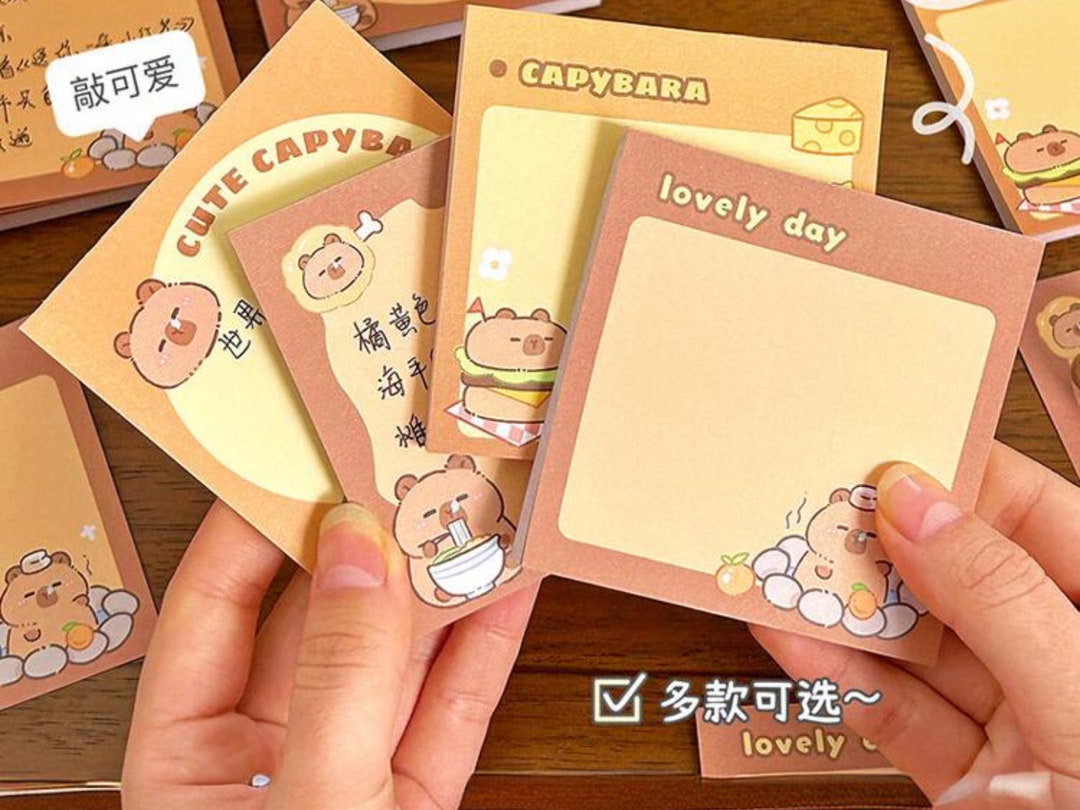 Capybara Sticky Notes Capi Prints Cute Animal Themed Memo Pads Office ...