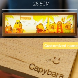 Capybara Cute Night Lamp Customized Capybara Gift Personalized LED Lamp ...