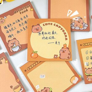 Capybara Sticky Notes Capi Prints Cute Animal Themed Memo Pads Office ...