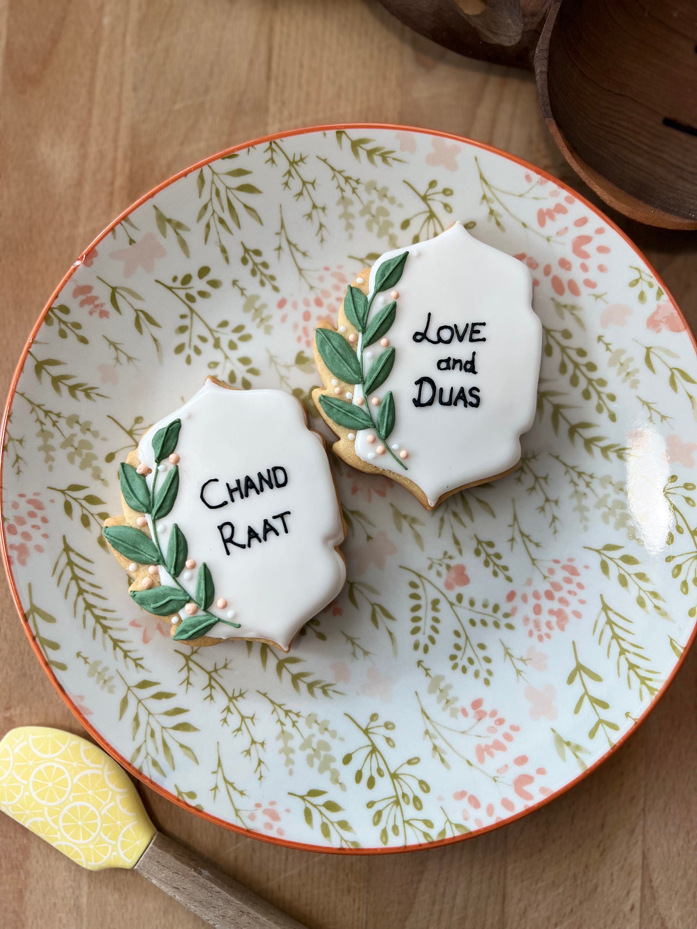 Eid Mubarak Sugar Cookies With Royal Icing. Purple Color- Personalized ...