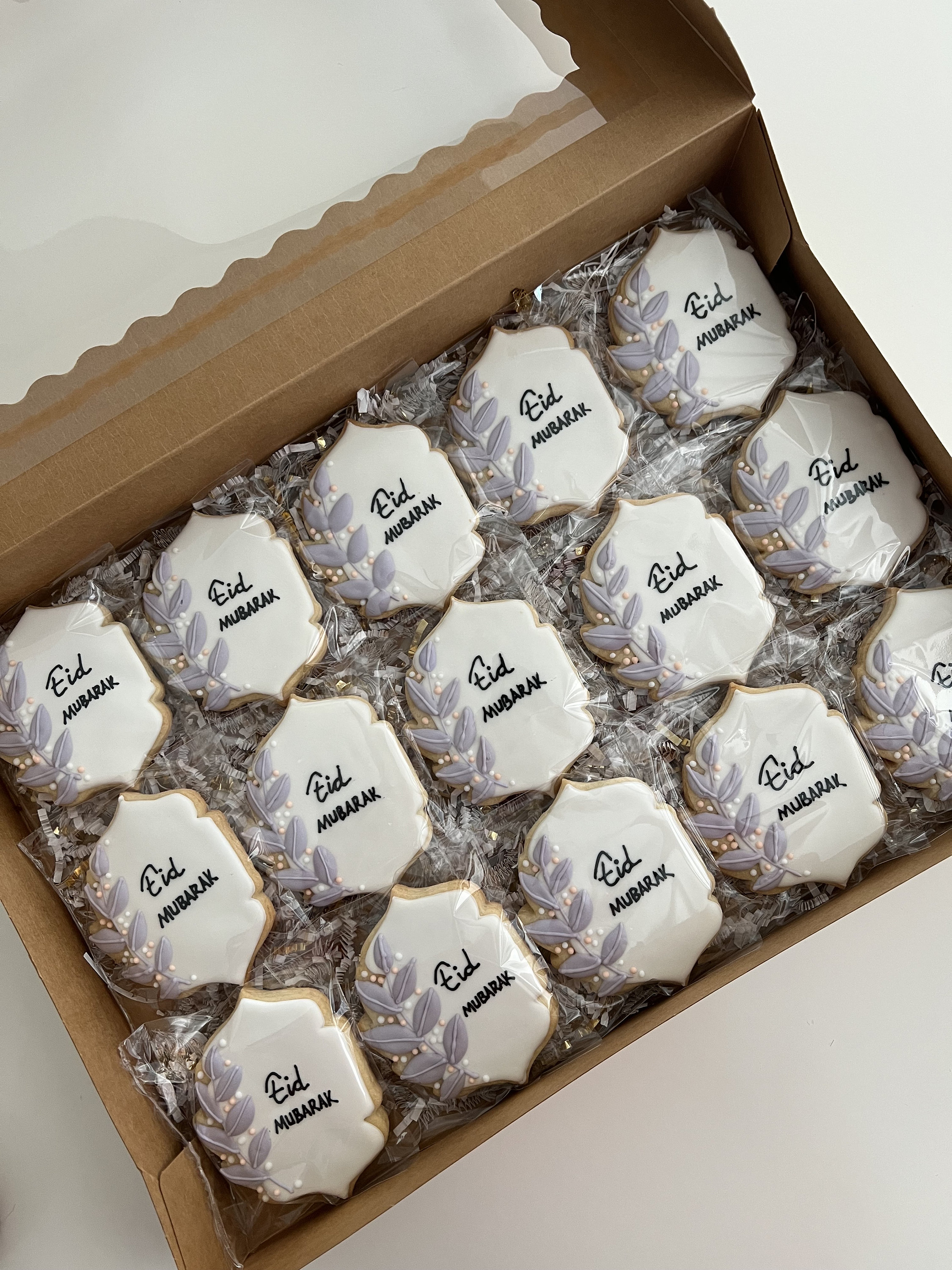 Eid Mubarak Sugar Cookies With Royal Icing. Purple Color- Personalized ...