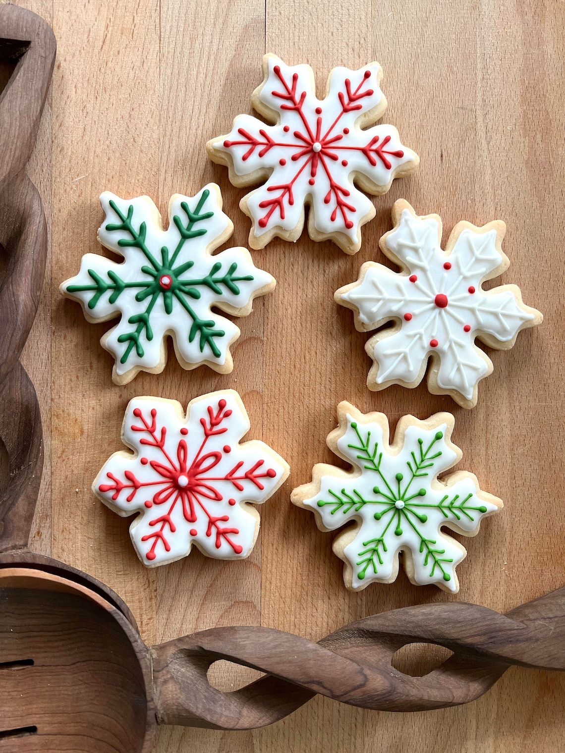 Christmas Snowflake Cookies With Royal Icing, Fresh Baked and Hand ...