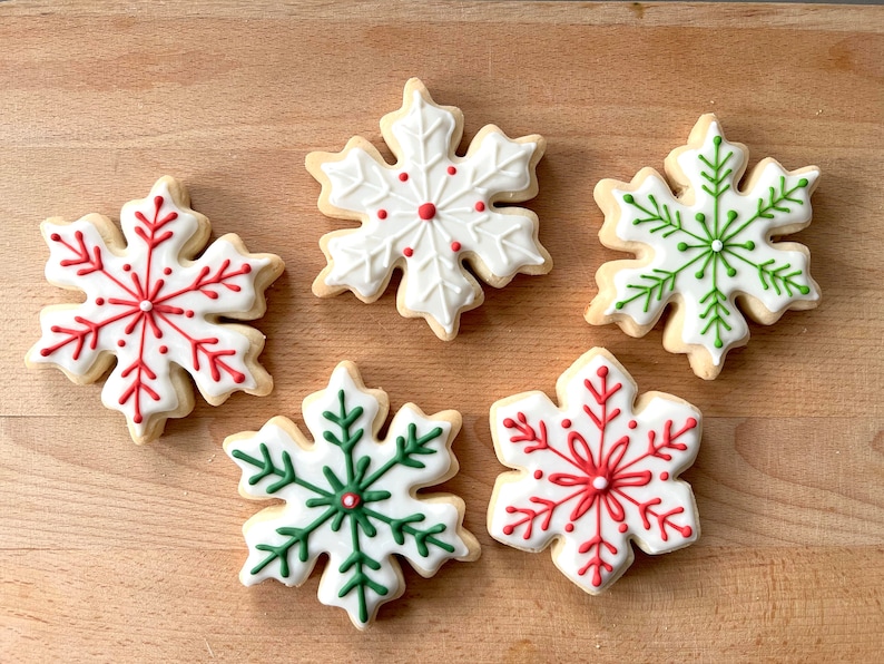 Christmas Snowflake Cookies With Royal Icing, Fresh Baked and Hand ...